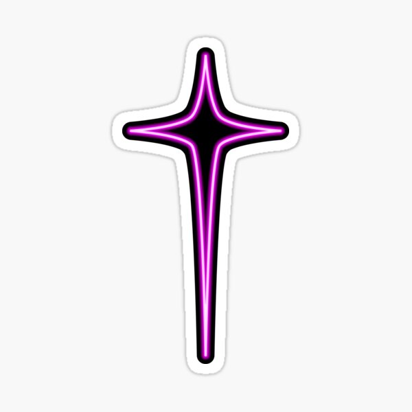"Pink Neon Cross" Sticker by JoshBeck | Redbubble