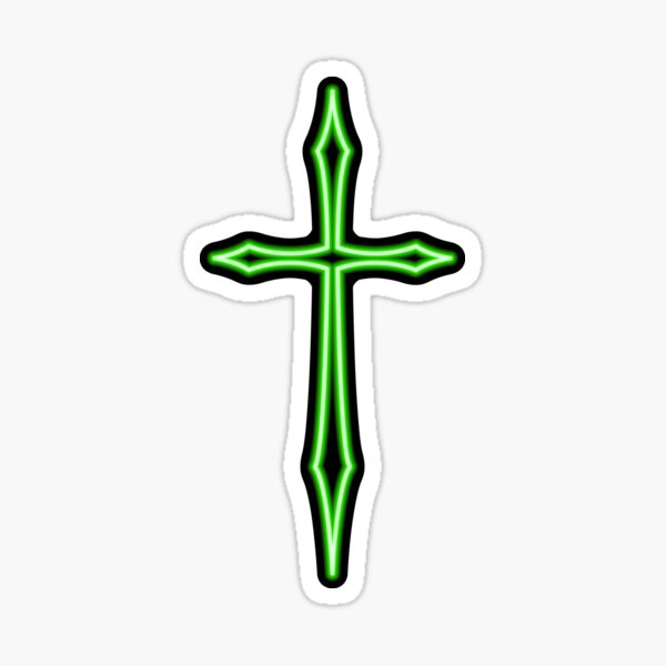 "Green Neon Cross" Sticker by JoshBeck | Redbubble