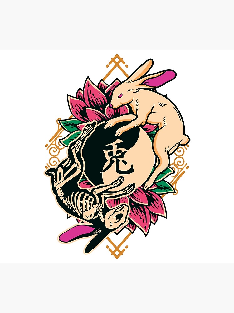 "Yin Yang Rabbit Art" Poster for Sale by Milkygmail | Redbubble