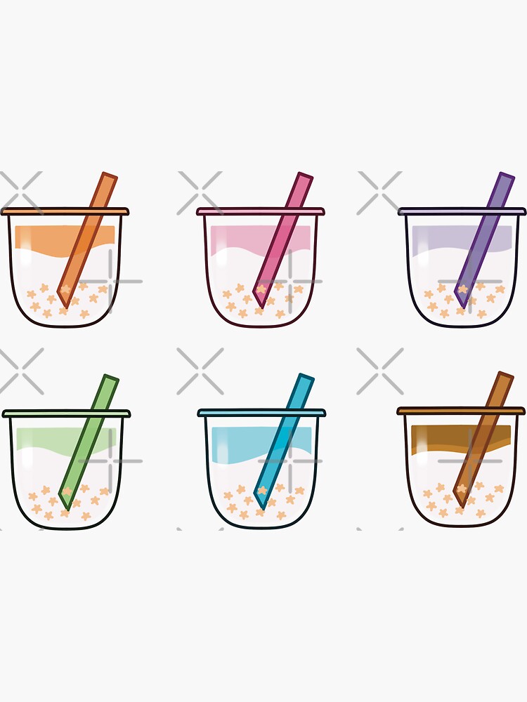 "mango star jelly boba sticker pack" Sticker for Sale by sunfloras ...