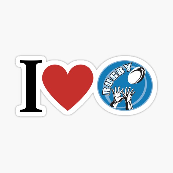 " I Love Rugby Logo" Sticker by freedom4life | Redbubble