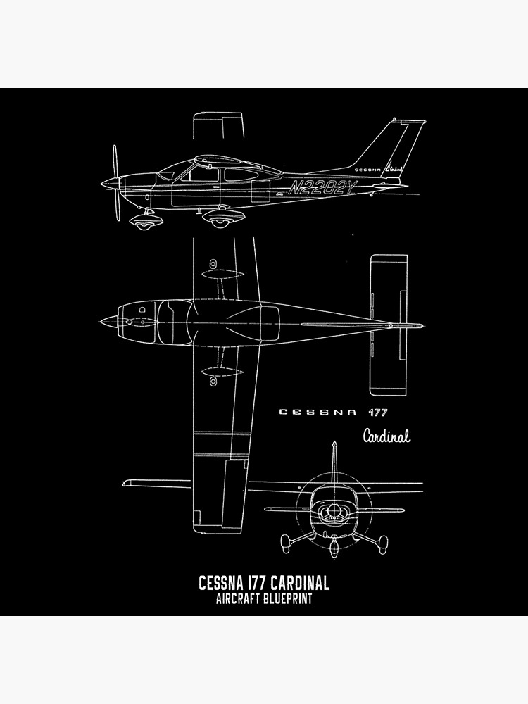 "Cessna 177 Cardinal Aircraft Blueprint" Art Print for Sale by ...