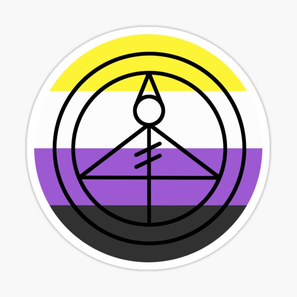 "THE OWL HOUSE GLYPH - NON-BINARY FLAG" Sticker for Sale by alidrawss-1 ...