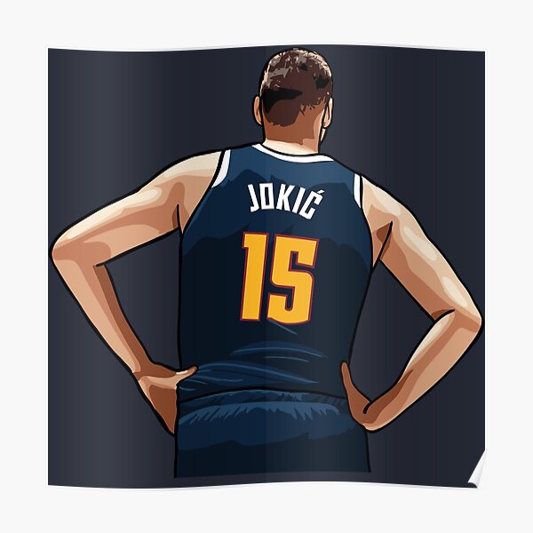 "Nikola Jokic Vector Back Dark Blue Qiangy" Poster for Sale by ...