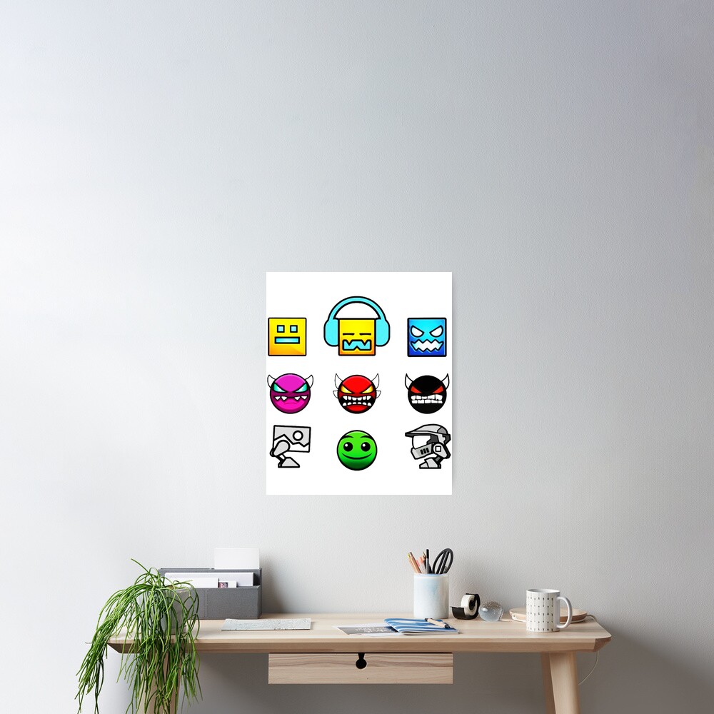 "Geometry Dash Insane with funny icons " Poster for Sale by ...