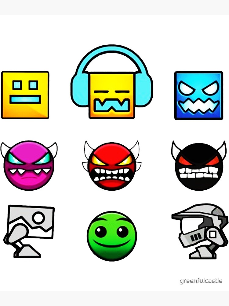 "Geometry Dash Insane with funny icons " Poster for Sale by ...