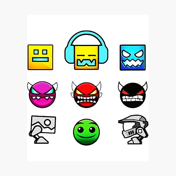 Lámina fotográfica «Geometry Dash Insane con iconos divertidos» de ...