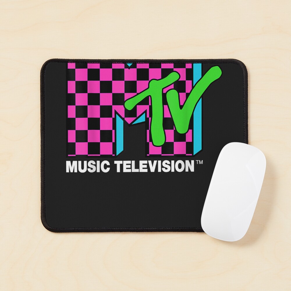 "Classic mtv logo pink and blue checker design" Sticker for Sale by ...