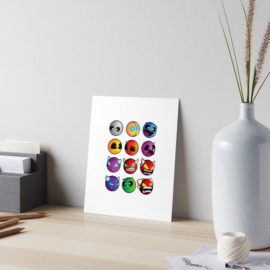 "Geometry Dash in many emotions funny meme " Art Board Print by ...