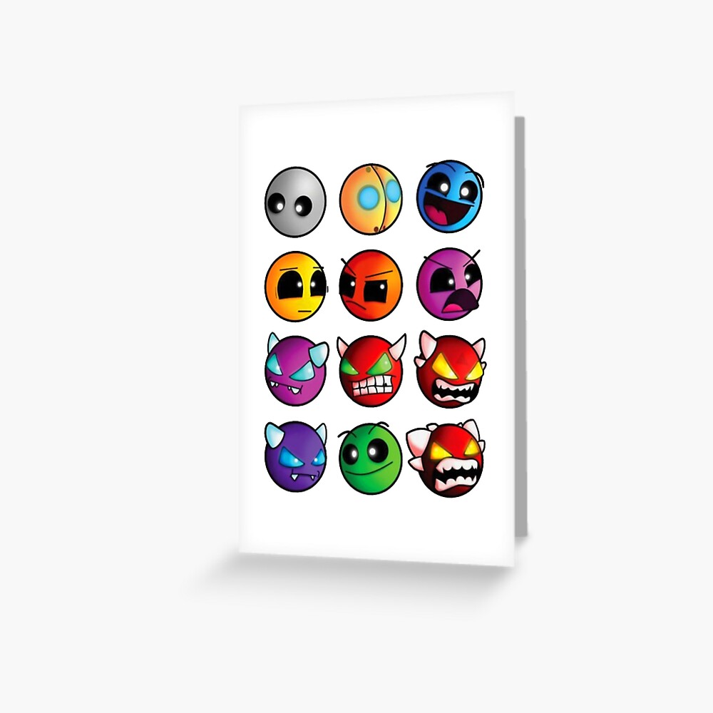 "Geometry Dash in many emotions funny meme " Greeting Card by ...