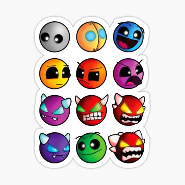 "Geometry Dash in many emotions funny meme " Sticker for Sale by ...
