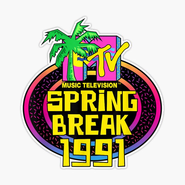 Mtv Spring Break Logo MTV Logo Spring Break 1991 Sticker By Notorious
