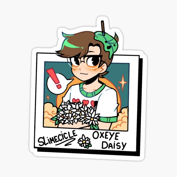 "Slimecicle oxeye daisy " Sticker for Sale by x-dinosaur- | Redbubble