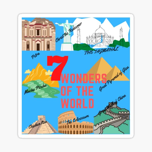 "7 wonders" Sticker for Sale by Jaadueekala | Redbubble