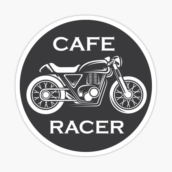 "Cafe racer icon with motorcycle" Sticker by AndreMi | Redbubble