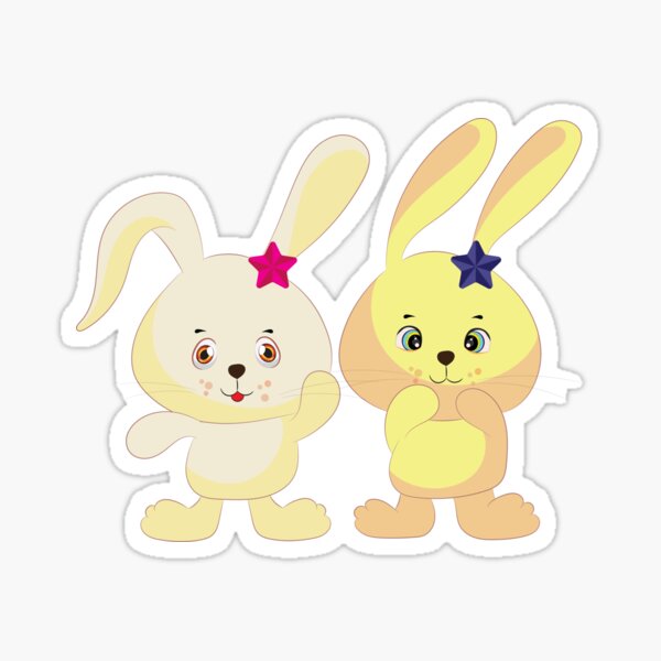 "Rabbit best friends." Sticker for Sale by KryptongArts | Redbubble