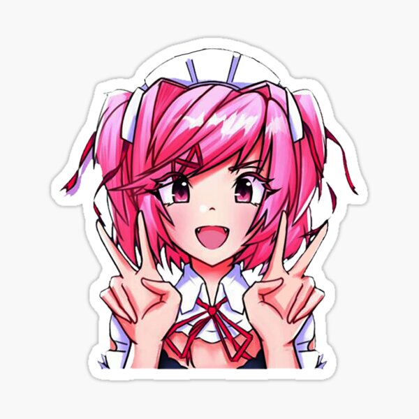 "cute ddlc natsuki" Sticker for Sale by Moonquariuss | Redbubble