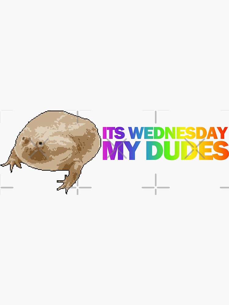 "Its Wednesday my dudes frog Pixelart Quote" Sticker for Sale by ...