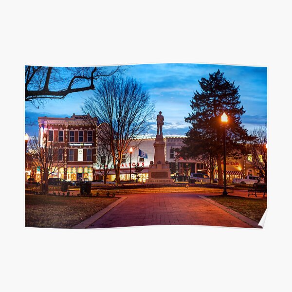 "Small Town America Skyline - Downtown Bentonville Square " Poster by ...