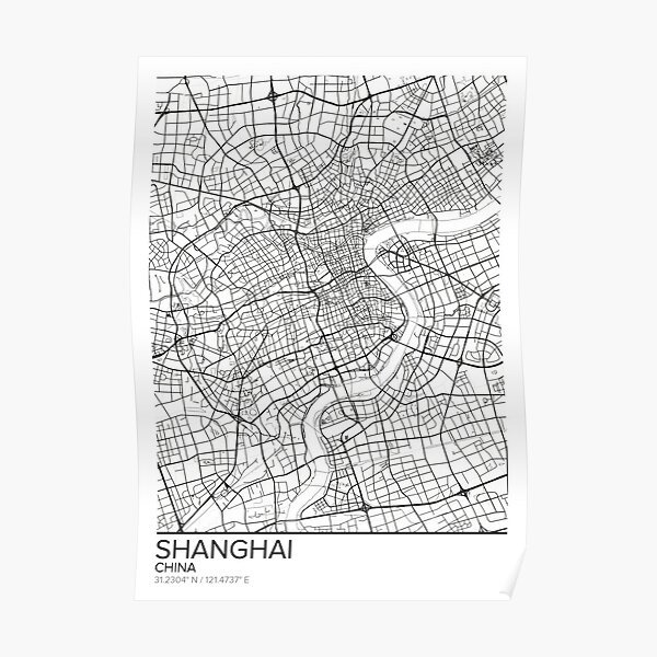 "Map Shanghai China Poster" Poster for Sale by terzpow | Redbubble