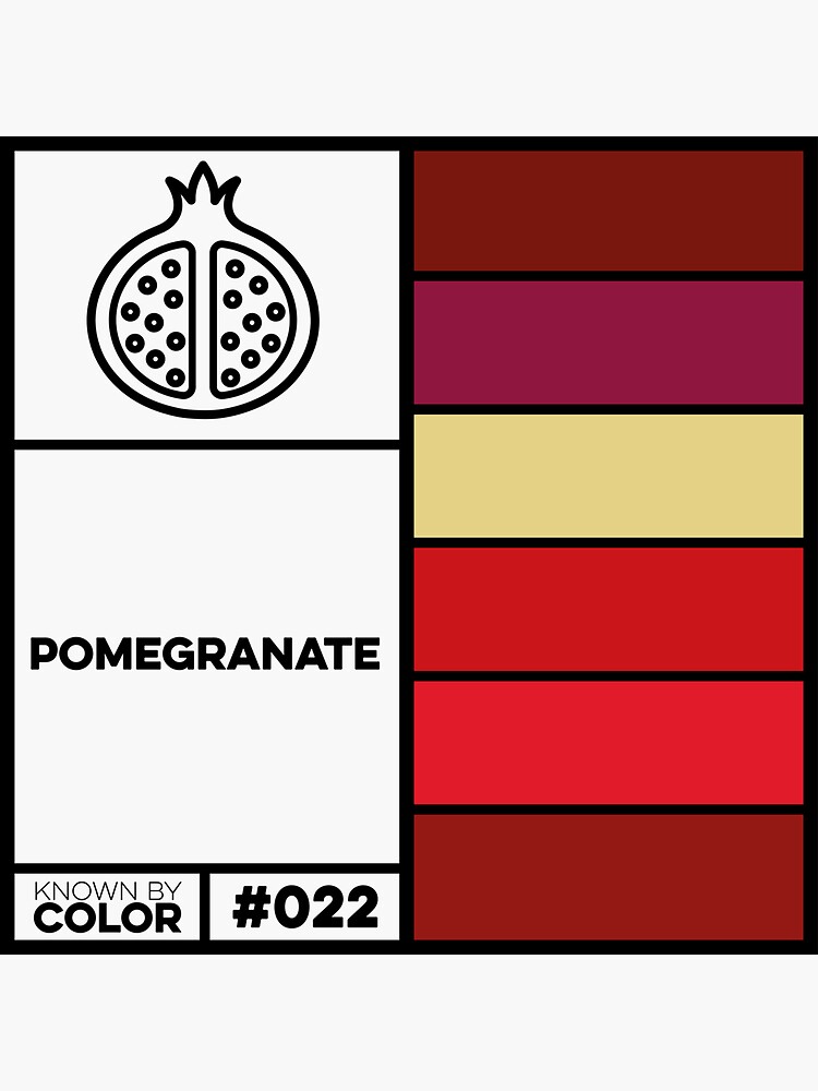 "Pomegranate colors" Sticker for Sale by knownbycolor | Redbubble