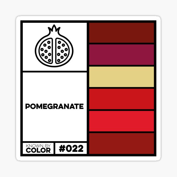 "Pomegranate colors" Sticker for Sale by knownbycolor | Redbubble