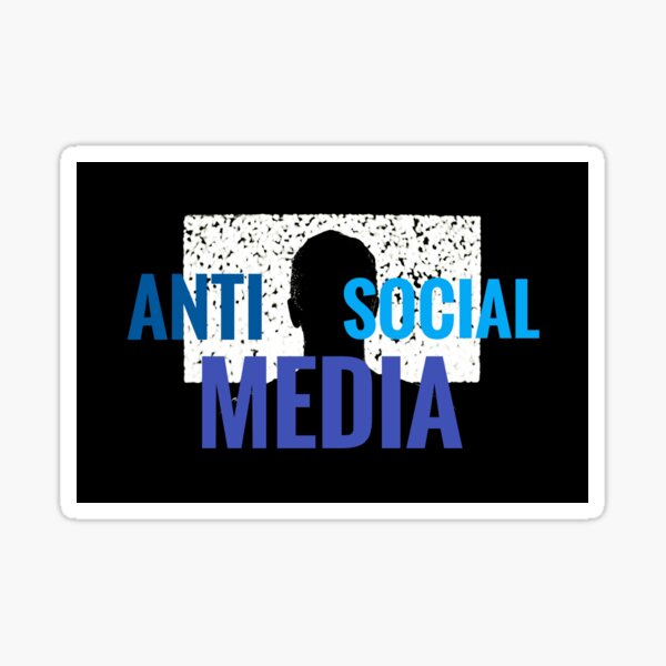 "Anti Social media" Sticker for Sale by BigRedDot | Redbubble