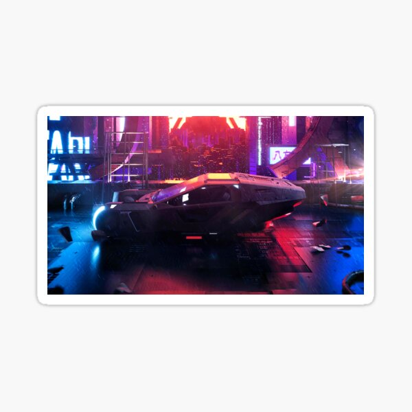 "BLADE RUNNER 2049 cyberpunk vehicle illustration" Sticker for Sale by ...