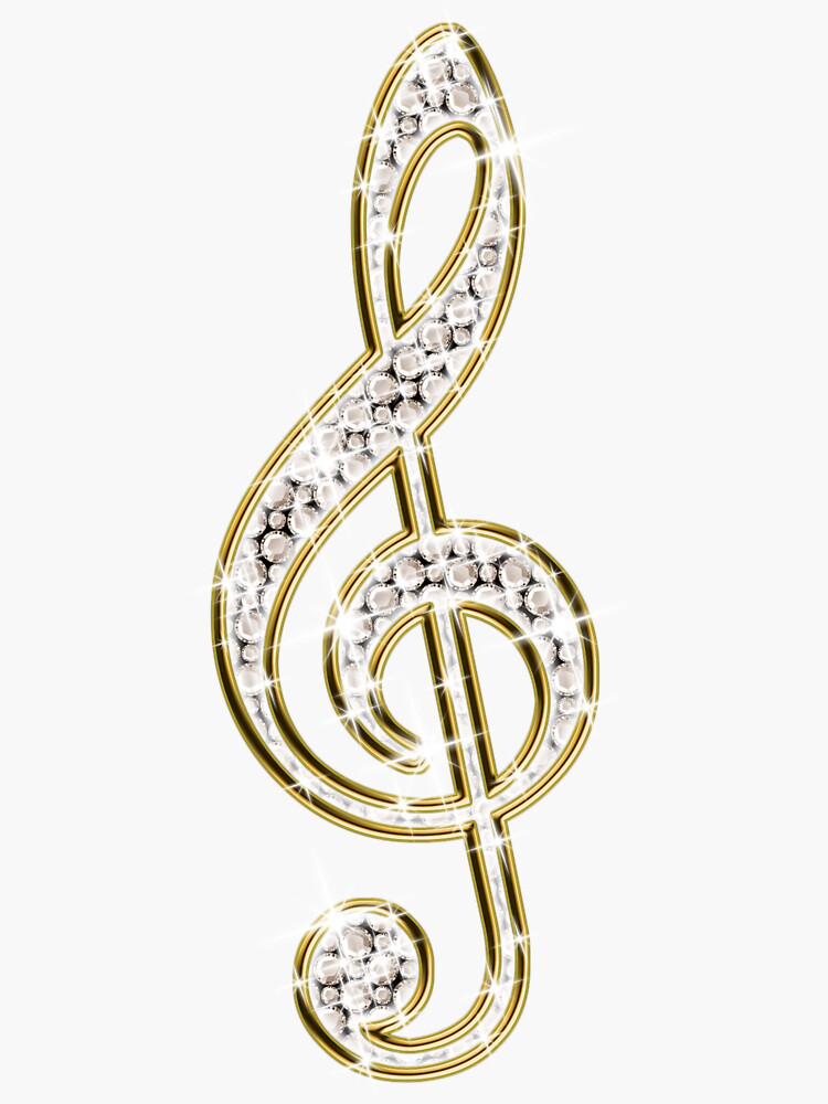 "Sparkly Diamond Music Note" Sticker by s-s-graphics | Redbubble