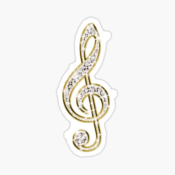 "Sparkly Diamond Music Note" Sticker by s-s-graphics | Redbubble