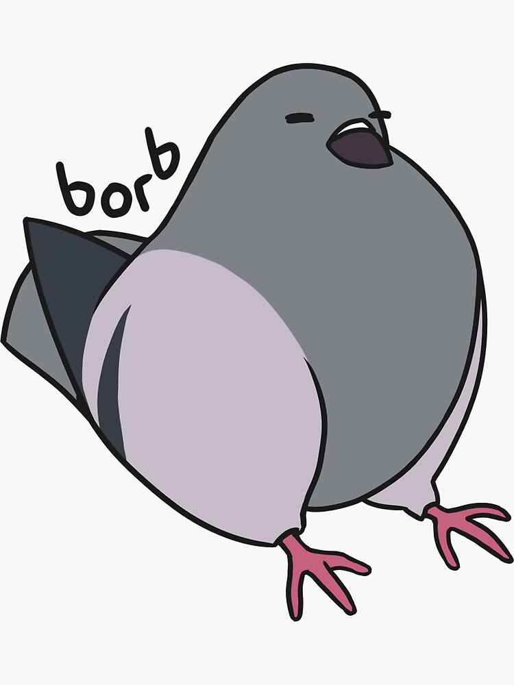 "borb (bird orb) pigeon" Sticker for Sale by scribblefrog | Redbubble
