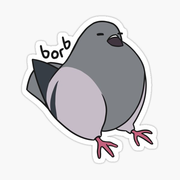 "borb (bird orb) pigeon" Sticker for Sale by scribblefrog | Redbubble