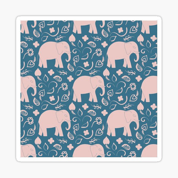 "Cute pink baby elephant art" Sticker by Asahasi | Redbubble