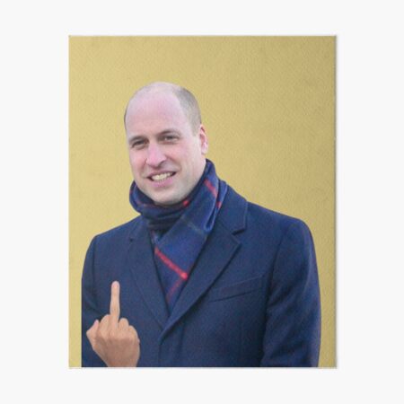 "Prince William Middle Finger Funny Platinum Jubilee Sticker" Art Board ...