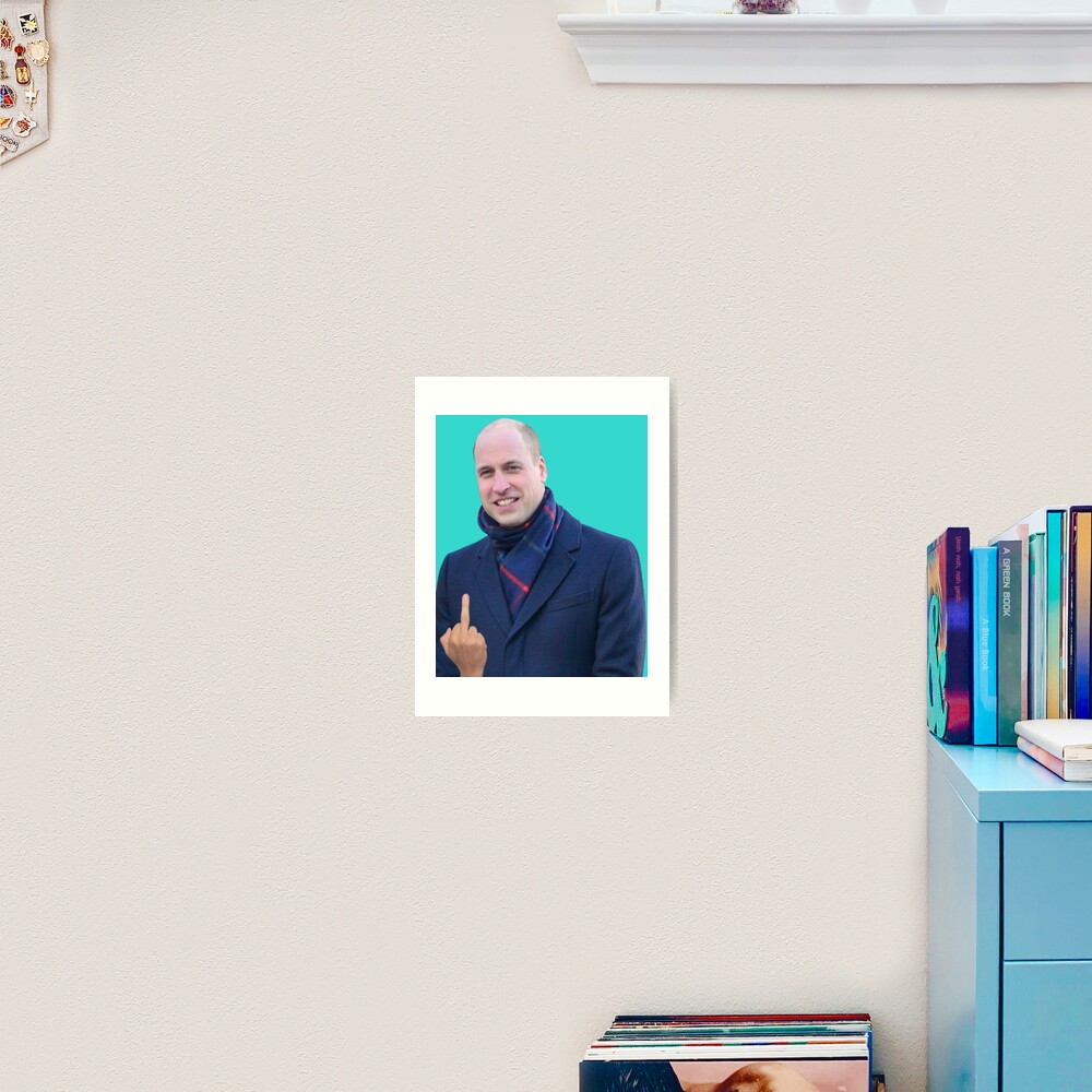 "Prince William Middle Finger Funny Platinum Jubilee Sticker" Art Print ...