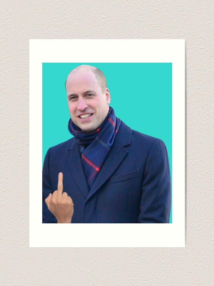 "Prince William Middle Finger Funny Platinum Jubilee Sticker" Art Print ...