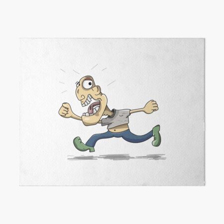 "Man Running Away Horror Run After Run Scared Scared" Art Board Print ...