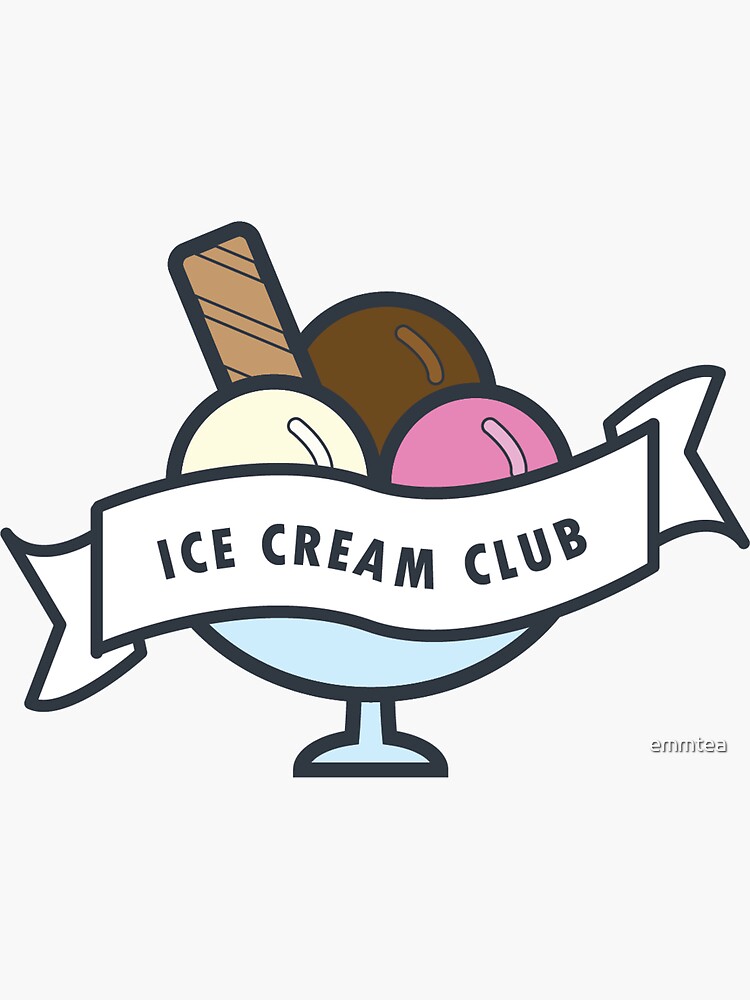 "Ice Cream Club" Sticker by emmtea | Redbubble