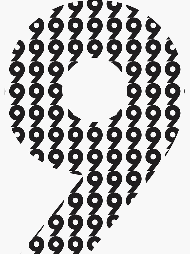 "Letter 9 alphabetical" Sticker for Sale by barokah0027 | Redbubble