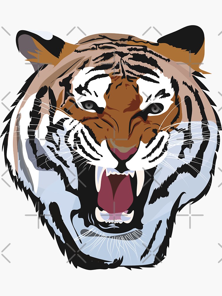 "Tiger face" Sticker for Sale by AdnanGraphic | Redbubble