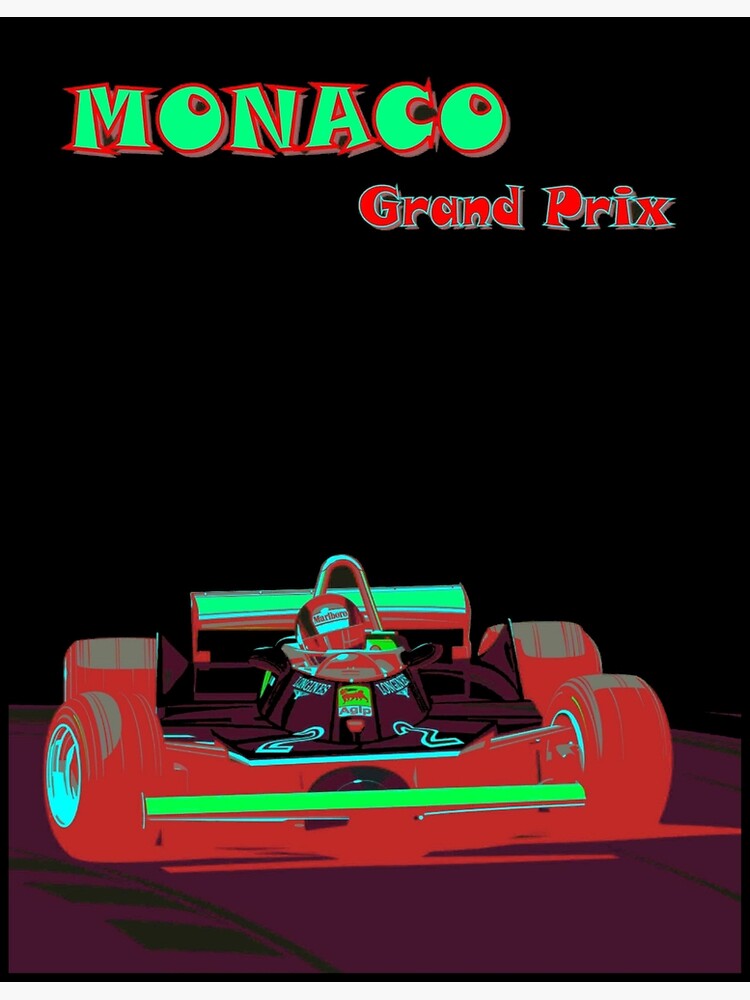 " MONACO : Vintage Monte Carlo Grand Prix Auto Racing Advertising Print ...