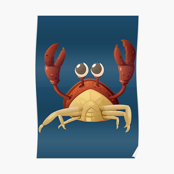 "Cartoon Crab" Poster for Sale by Zenna101 | Redbubble
