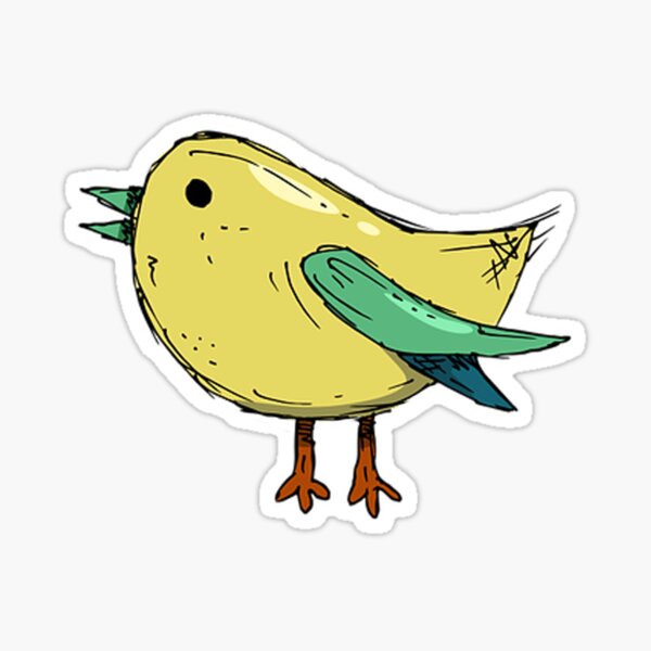 "cute yellow bird" Sticker for Sale by MEEGOdesigner | Redbubble