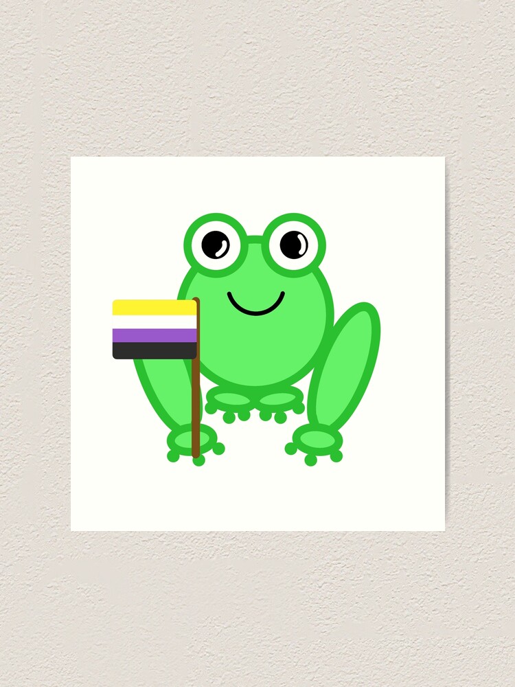 "Frog with Non binary pride flag" Art Print for Sale by Alex-artz ...