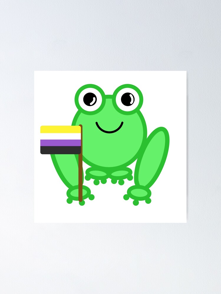 "Frog with Non binary pride flag" Poster for Sale by Alex-artz | Redbubble
