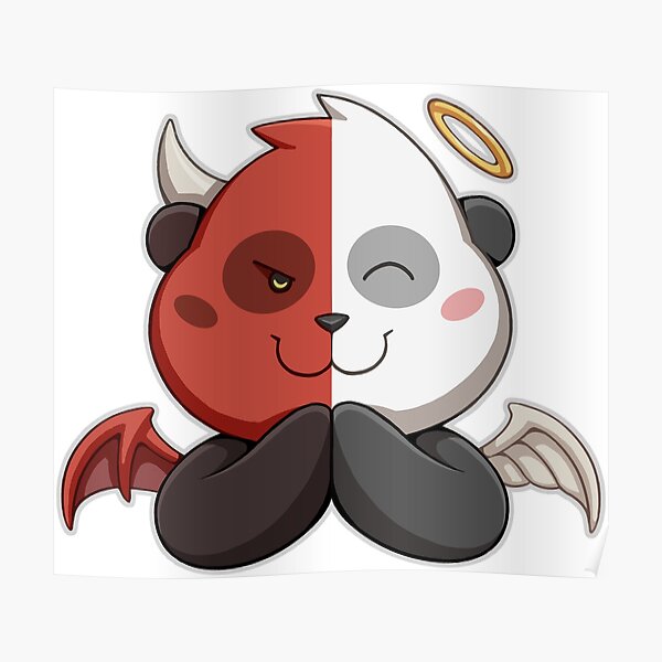 "Angel Devil Panda" Poster for Sale by LorgePanda | Redbubble
