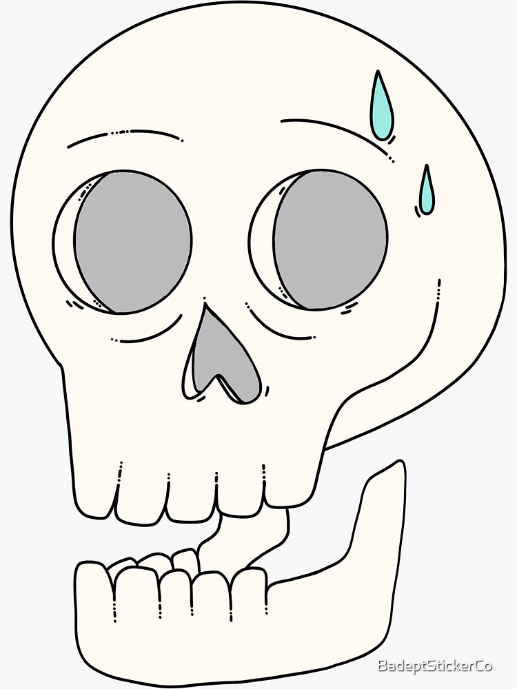 "Spooked Skeleton " Sticker for Sale by BadeptStickerCo | Redbubble