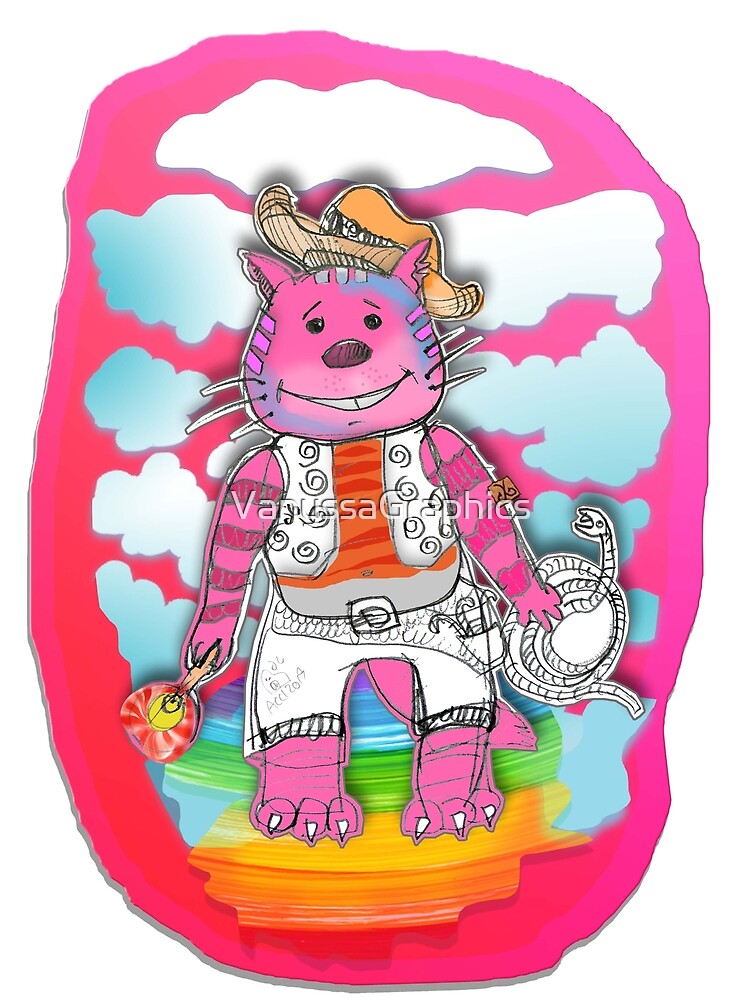 "Zany Cowboy Cat with Snake Lasso and Lollypop Candy (Drawing by ...