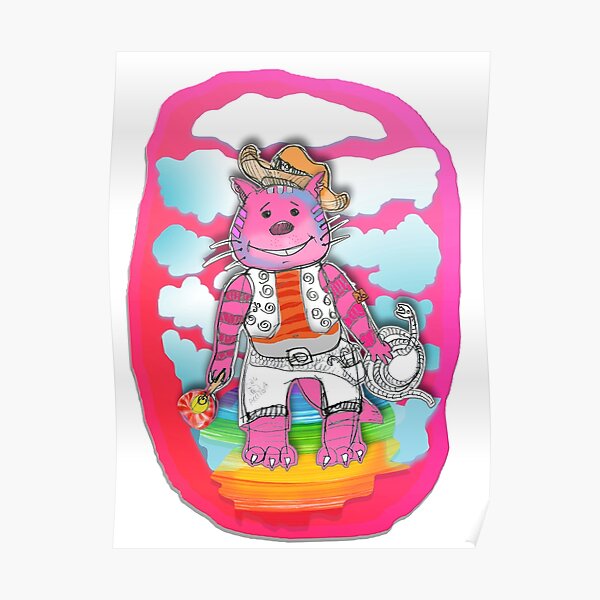 "Zany Cowboy Cat with Snake Lasso and Lollypop Candy (Drawing by ...