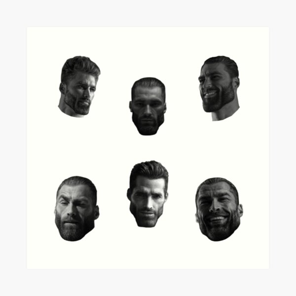 "Gigachad sticker pack" Art Print for Sale by blue-liv | Redbubble